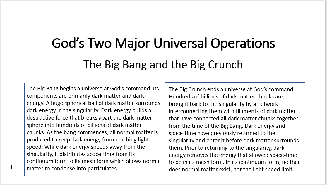 Slide 01 GOD's Big Bang and Big Crunch