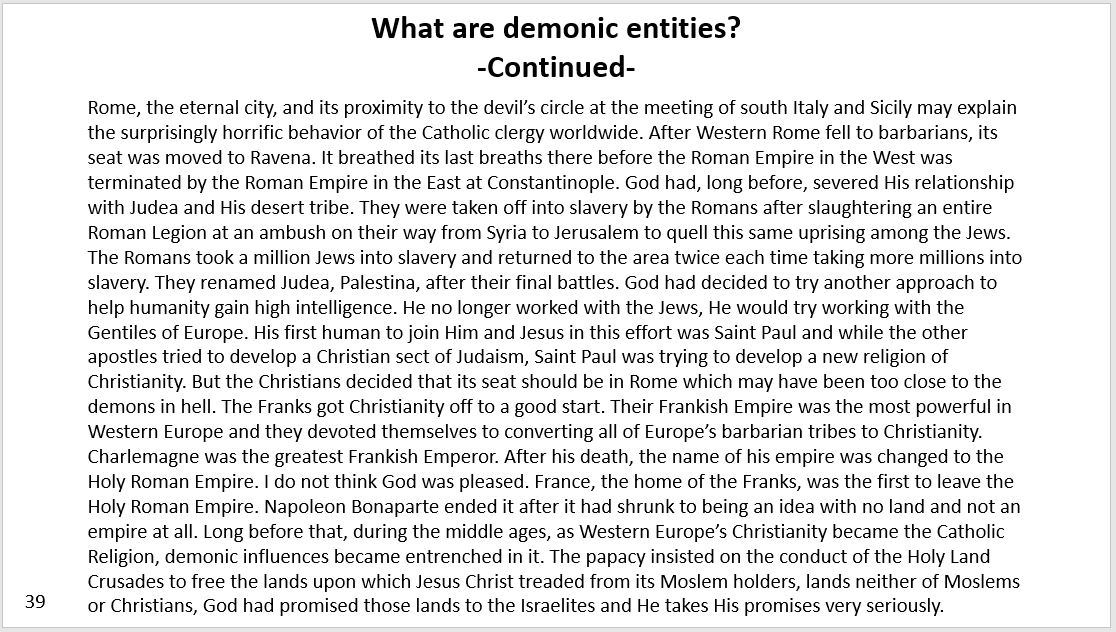 Slide 39 (5) What are demon entities?