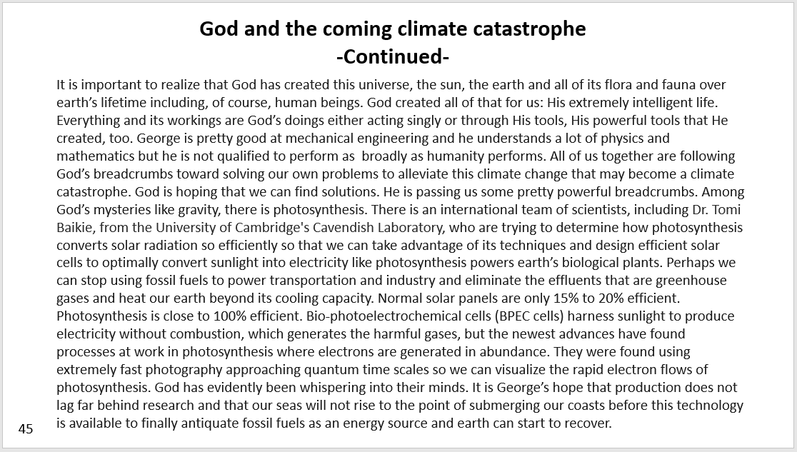 Slide 45 (4) God and the climate catastrophe.